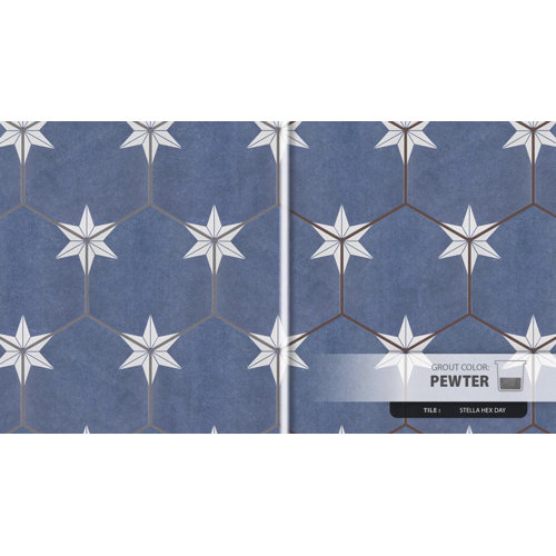 Merola Tile Stella Hex 9" x 10". Porcelain Patterned Wall & Floor Tile ...