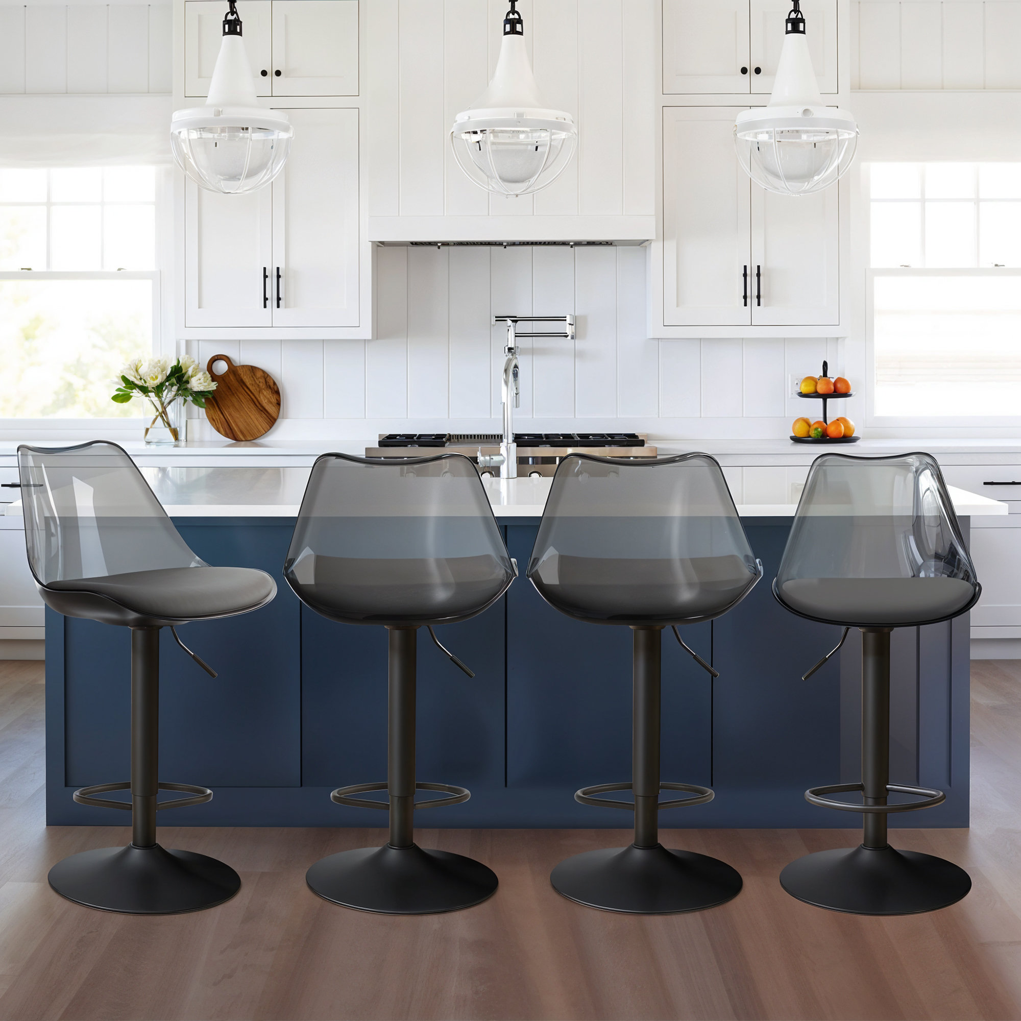 Corrigan Studio® Modern 360° Swivel & Adjustable Bar Stools | Wayfair