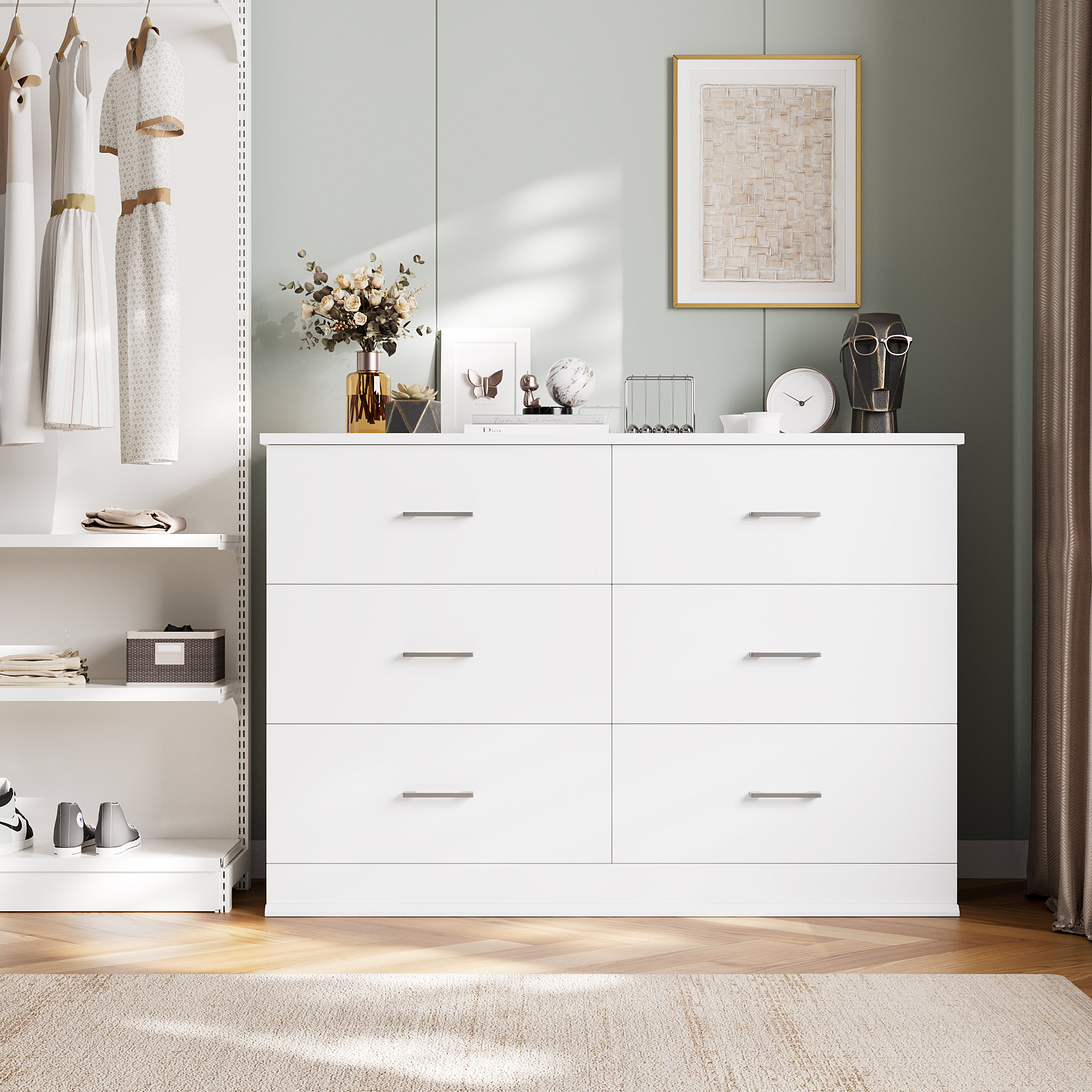 Ebern Designs Polinski 6 - Drawer Double Dresser & Reviews | Wayfair