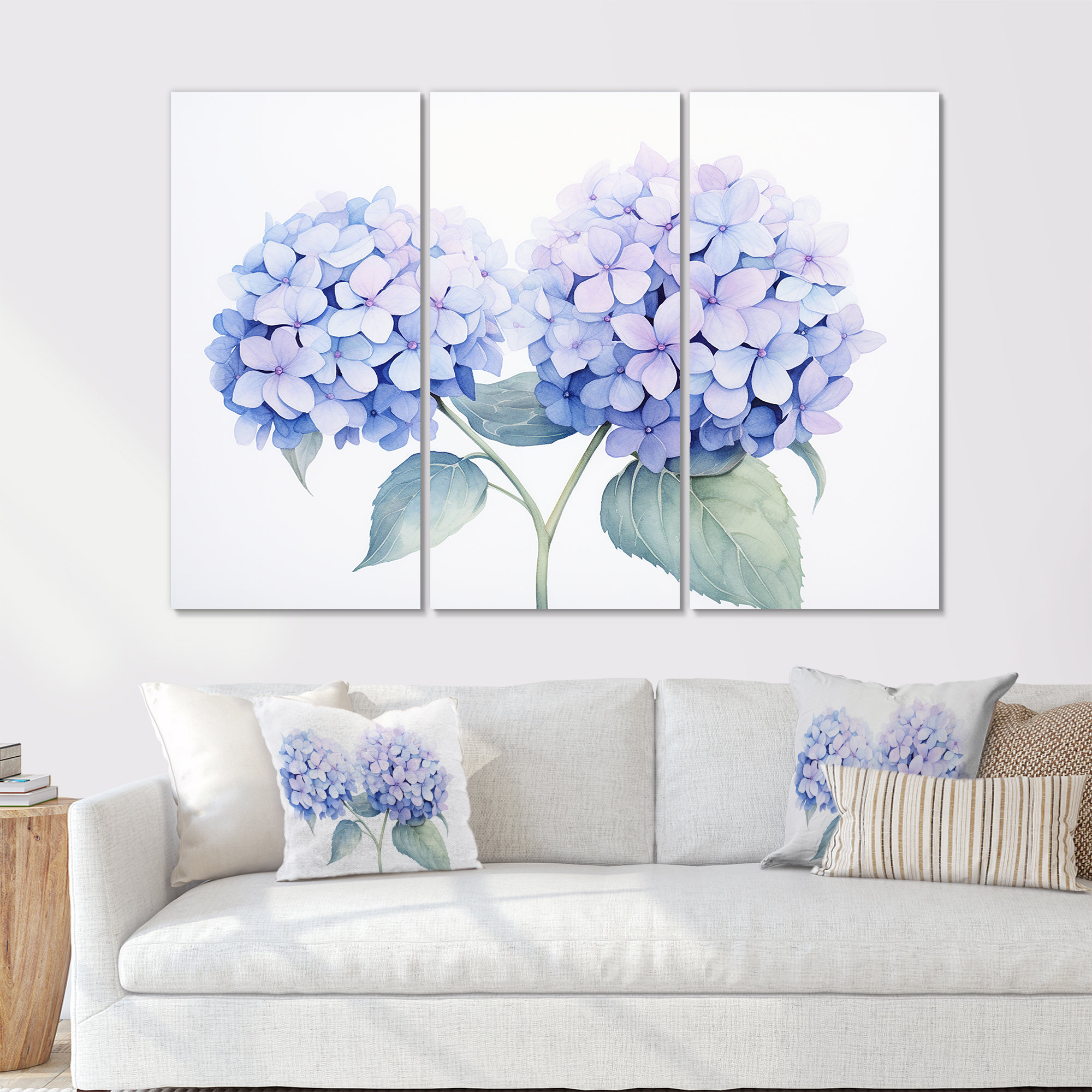 Lark Manor Blue Hydrangea Farmhouse Still Life II - Hydrangea Wall ...