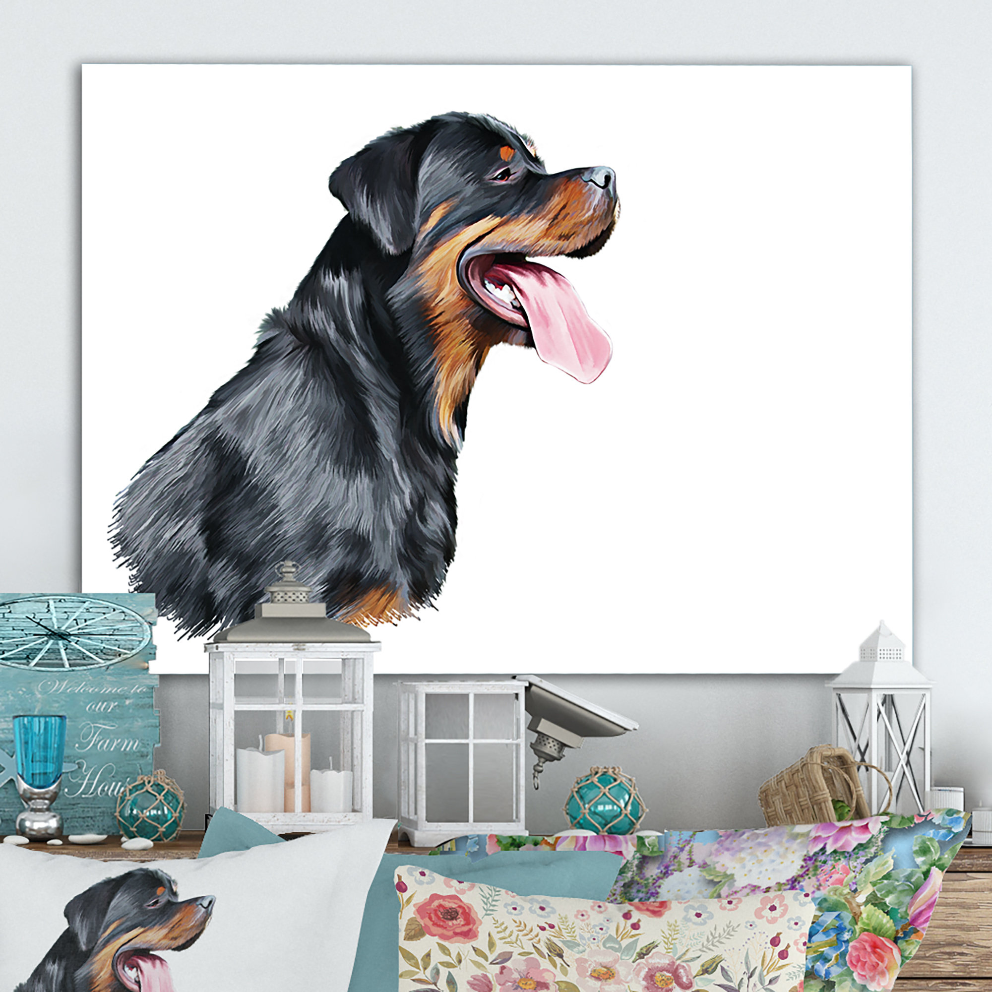 Winston Porter Drawing Of The Dog Rottweiler II - on - Wayfair Canada