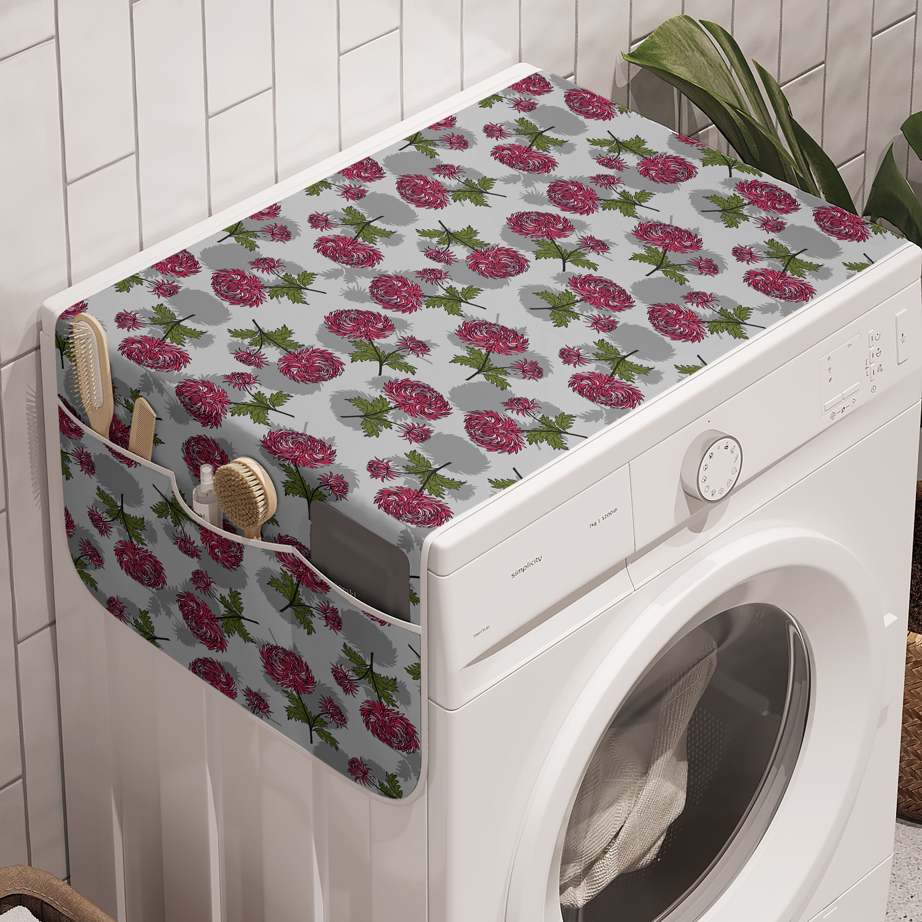 East Urban Home Floral Washing Machine Organizer Pack of 2 47" x 18.5 ...
