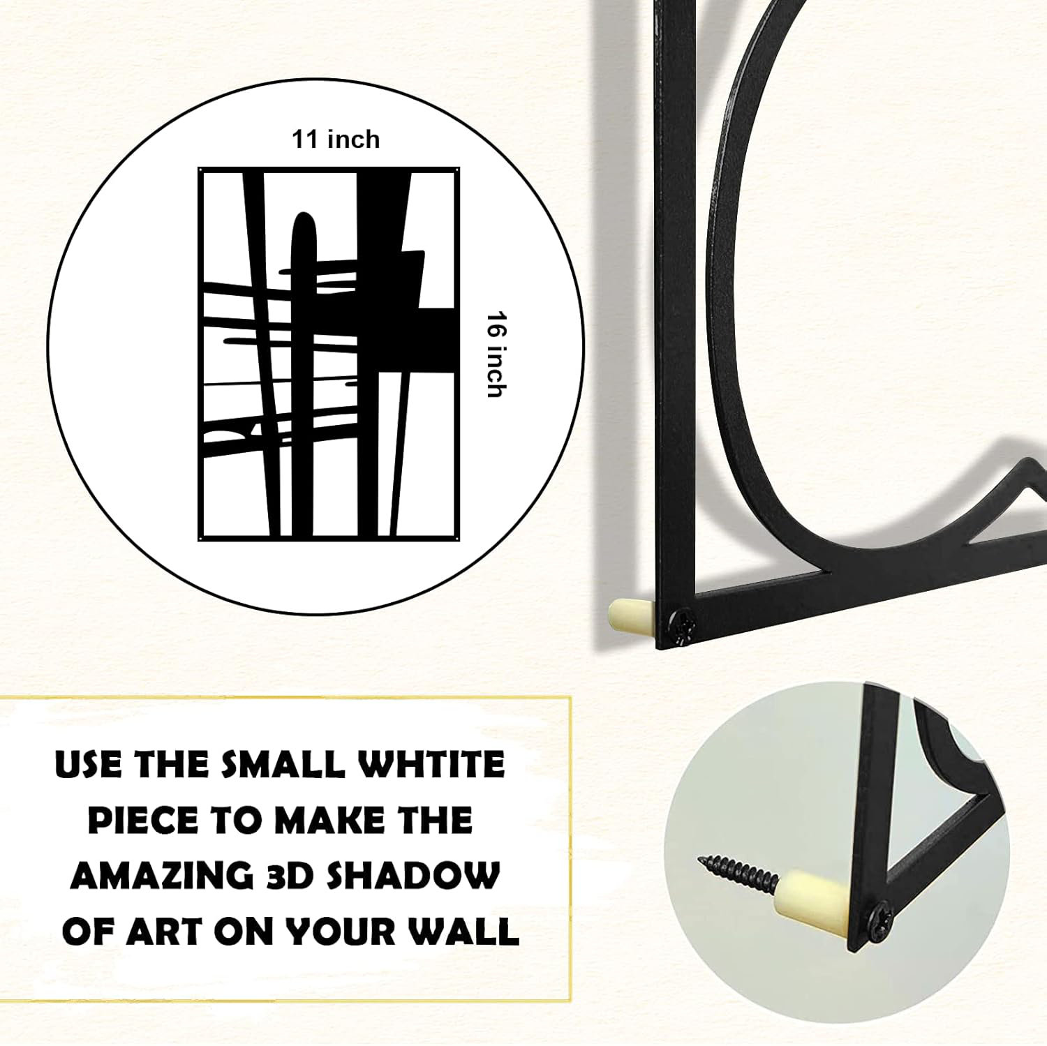 Brayden Studio 4 Pack Black Abstract Metal Wall Art, Minimalist Décor ...