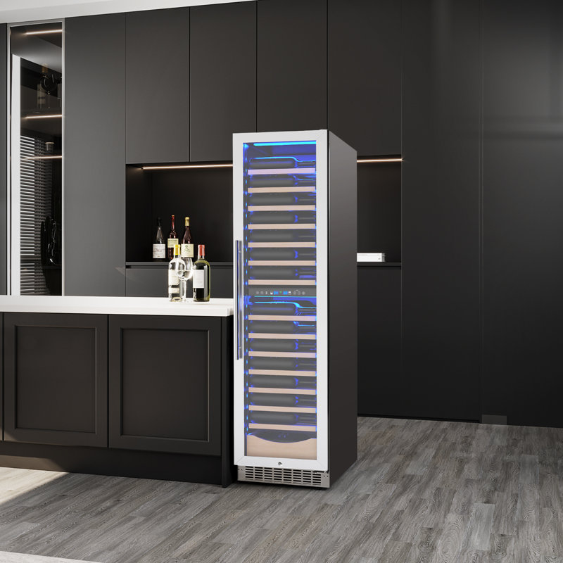 R.W.FLAME 18" 111 Bottles Dual Zone Built-in/Freestanding Wine and ...