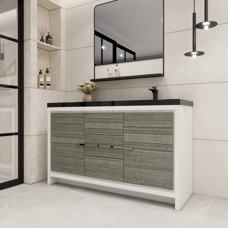 Latitude Run® Enderlin 58.82'' Free Standing Single Bathroom Vanity ...
