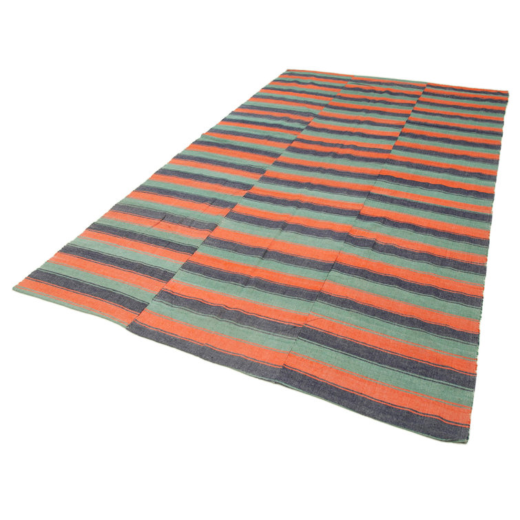 Gracie Oaks Shamiera Striped Hand Woven Hand Knotted 183 X 333 Area Rug ...