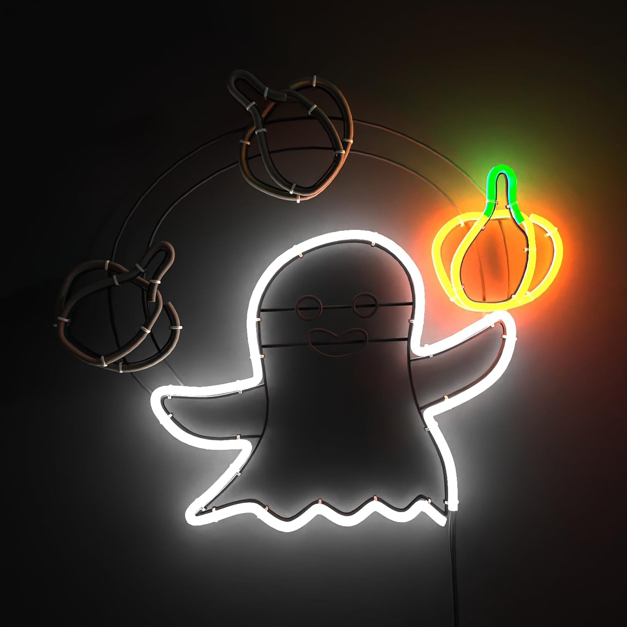 The Holiday Aisle® LED Neon Light Ghost Signs Halloween Decor With ...