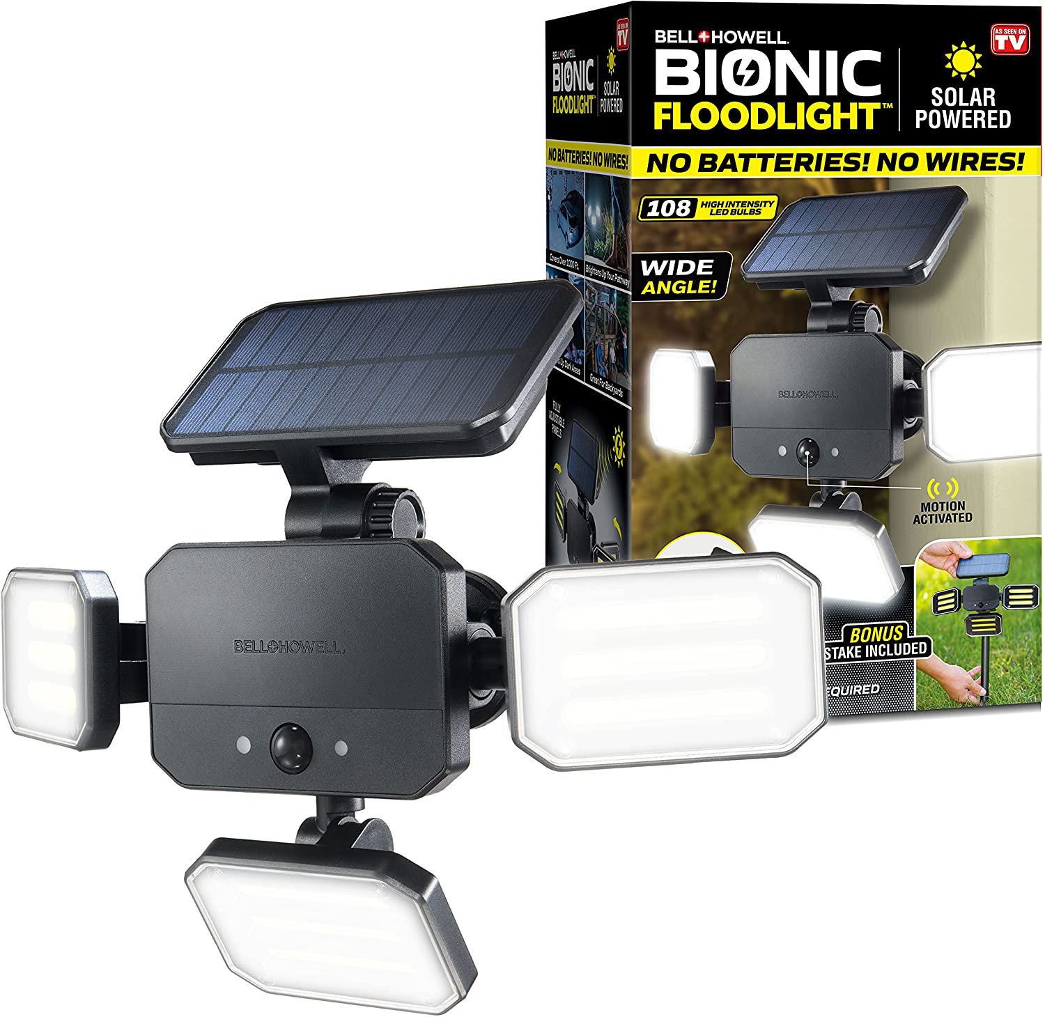 Bell + Howell Bell+Howell Bionic Solar Powered Floodlight with Remote ...