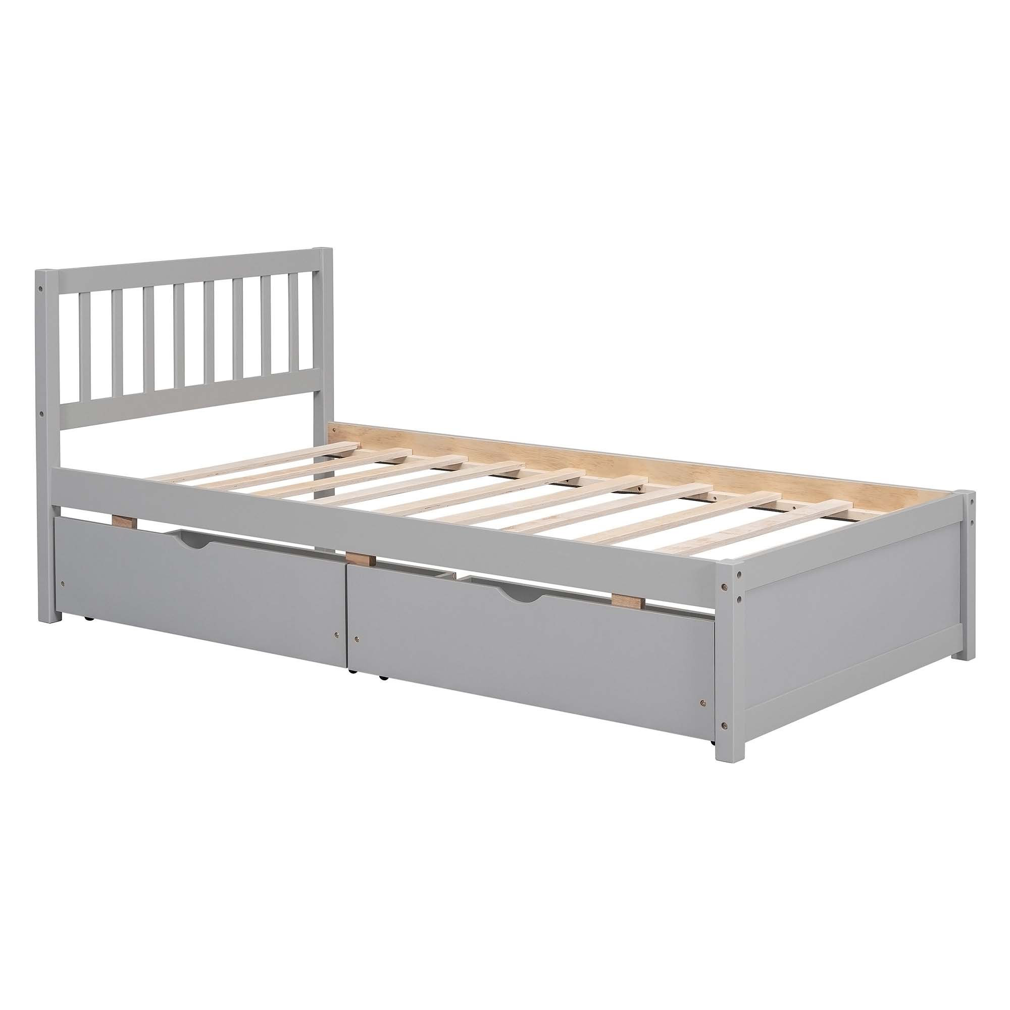 Winston Porter Modern Design Wooden Platform Bed Equipped with 2 ...