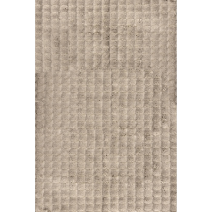 Mercer41 Jeni SuperiorWash Solid Faux Rabbit Machine Washable Area Rug ...