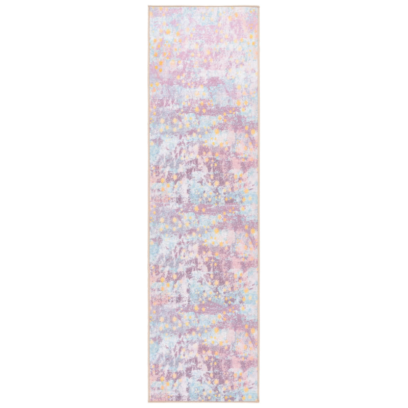 Hashtag Home Eudora Purple/Light Blue/Yellow Rug & Reviews | Wayfair