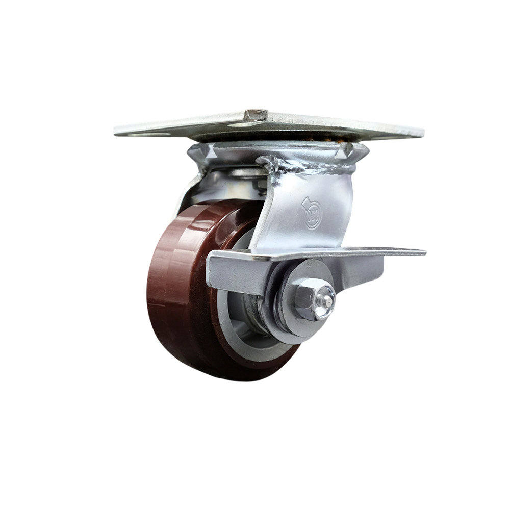 Service Caster 4 Inch Heavy Duty Polyurethane Caster with Ball Bearing ...
