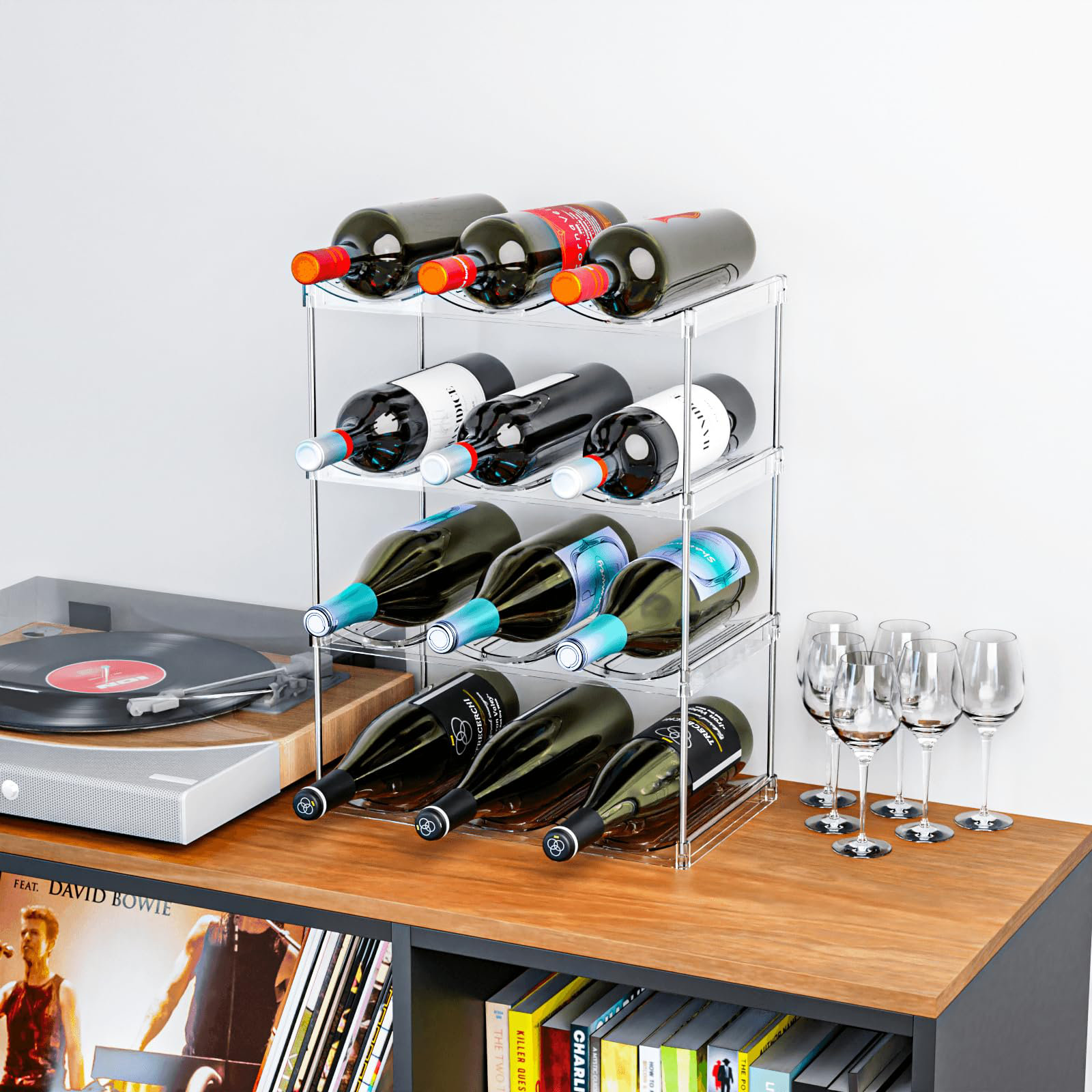 Prep & Savour 4-Pack Stackable Water Bottle Organizer, Water Bottle ...