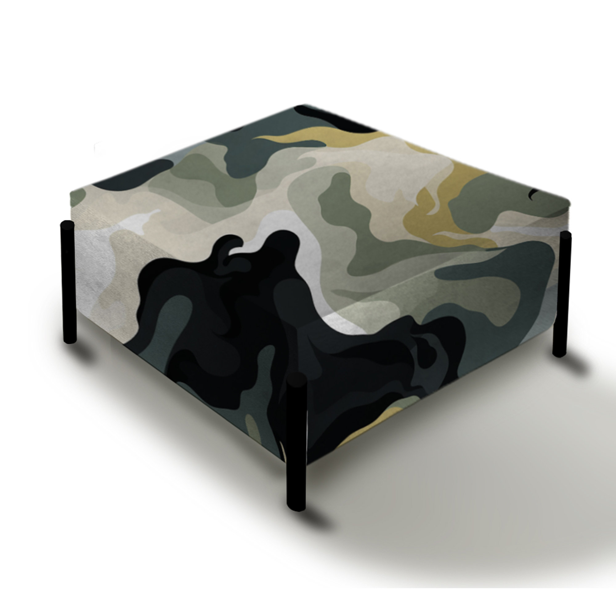 Design Art Industrial Edge - Camouflage Large Square Ottoman | Wayfair