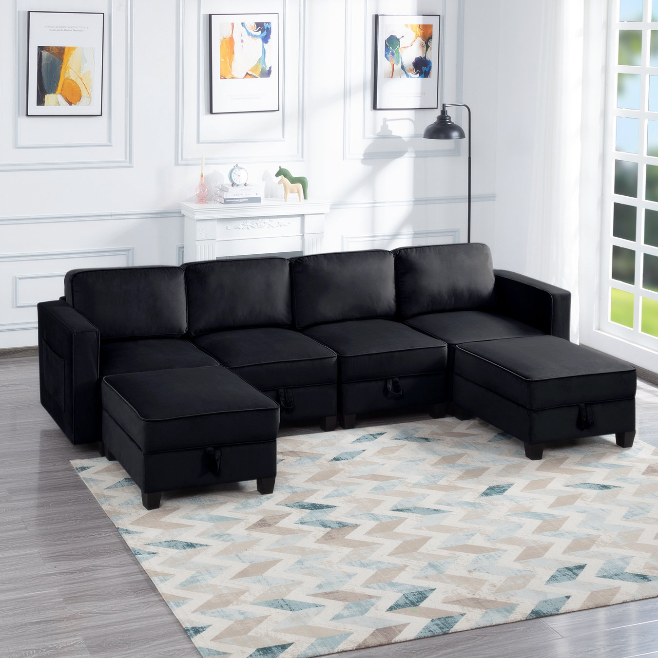 Latitude Run® Morisinimodern Square Arm Sectional Sofa, Upholstered ...
