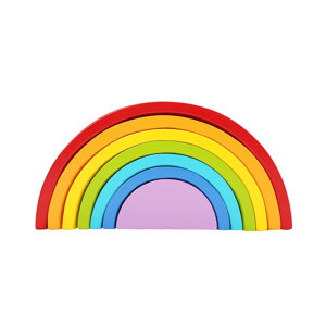 Fixturedisplays® Wooden Rainbow Stacking Game Learning Toy Geometry ...