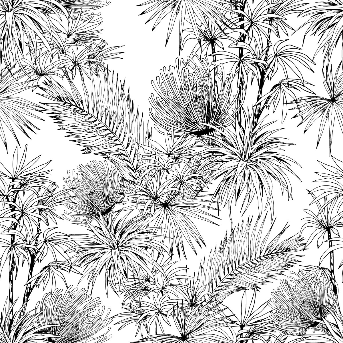 Bay Isle Home™ Black And White Tropical Wallpaper Peel And Stick And ...