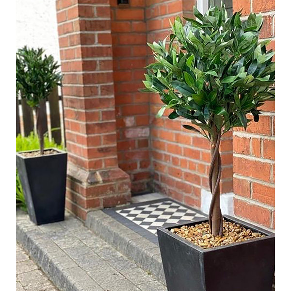 Leaf Artificial Topiary Bay Pair Twisted Laurel Ball Trees 120cm 4ft ...