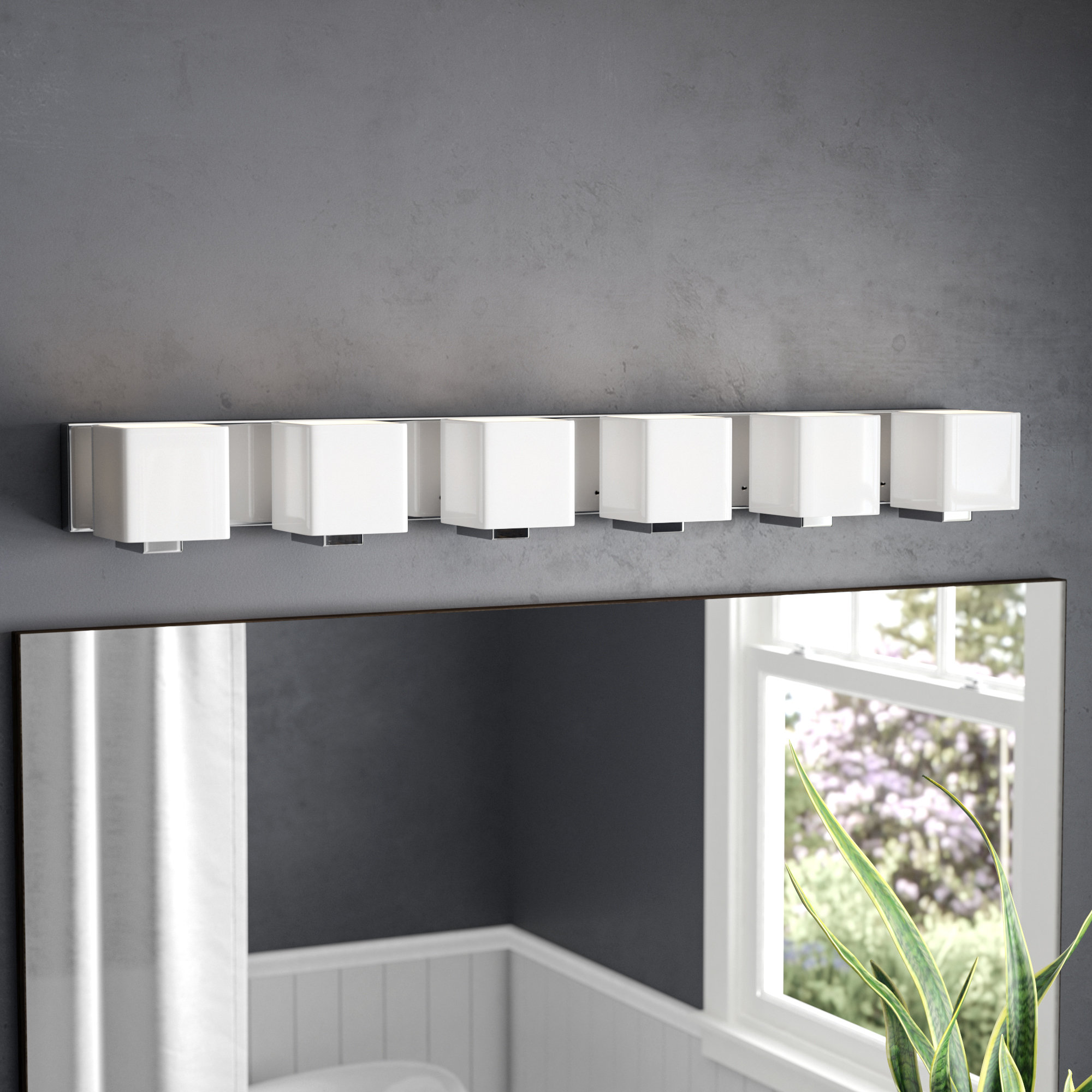 Orren Ellis Verona 6 Light Dimmable Polished Chrome Bath Bar & Reviews ...