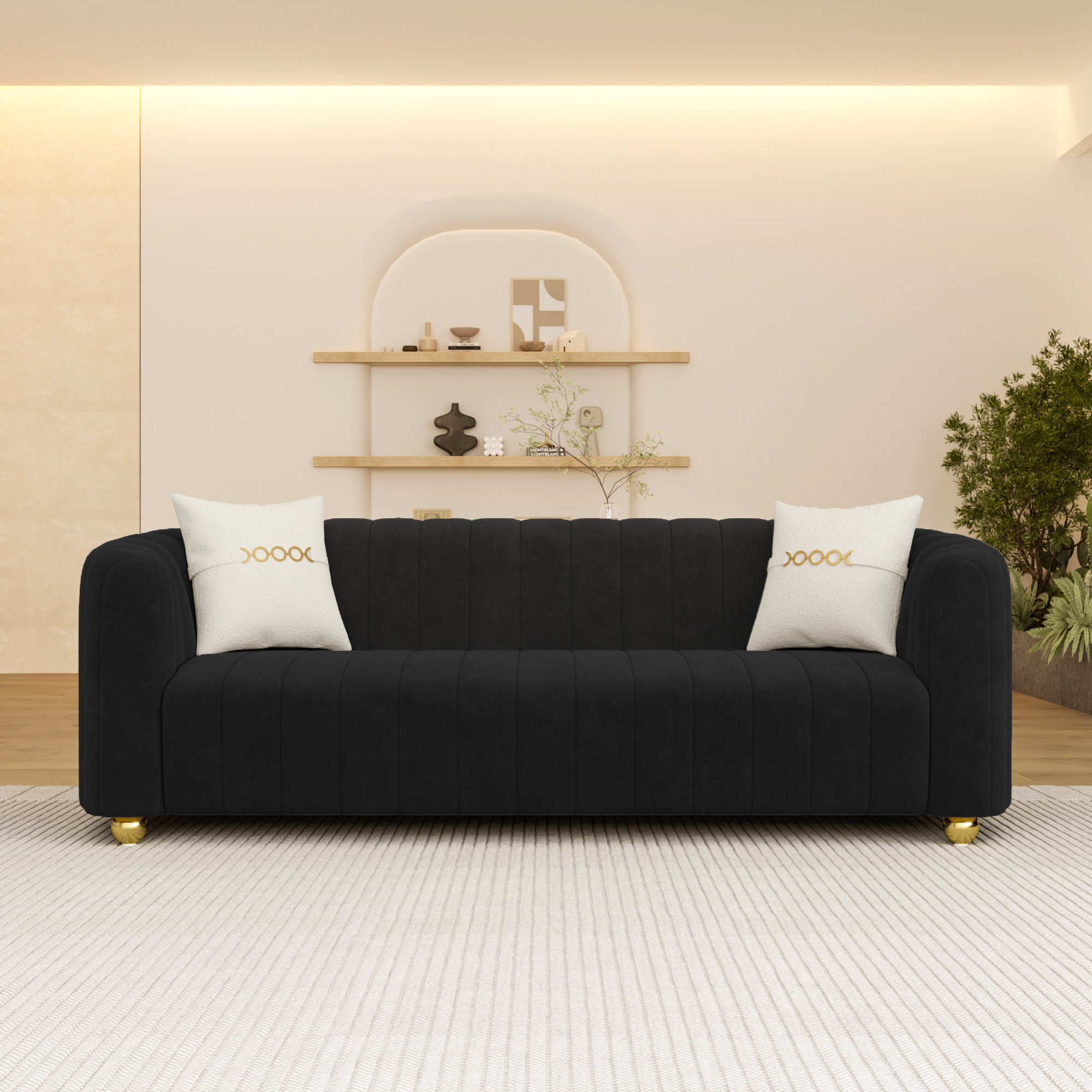 Mercer41 Beonica 83.46'' Velvet Sofa & Reviews | Wayfair