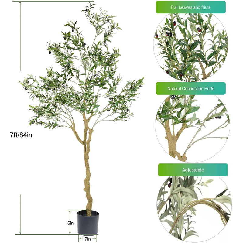 Primrue 84'' Faux Olive Tree Tree in Pot | Wayfair