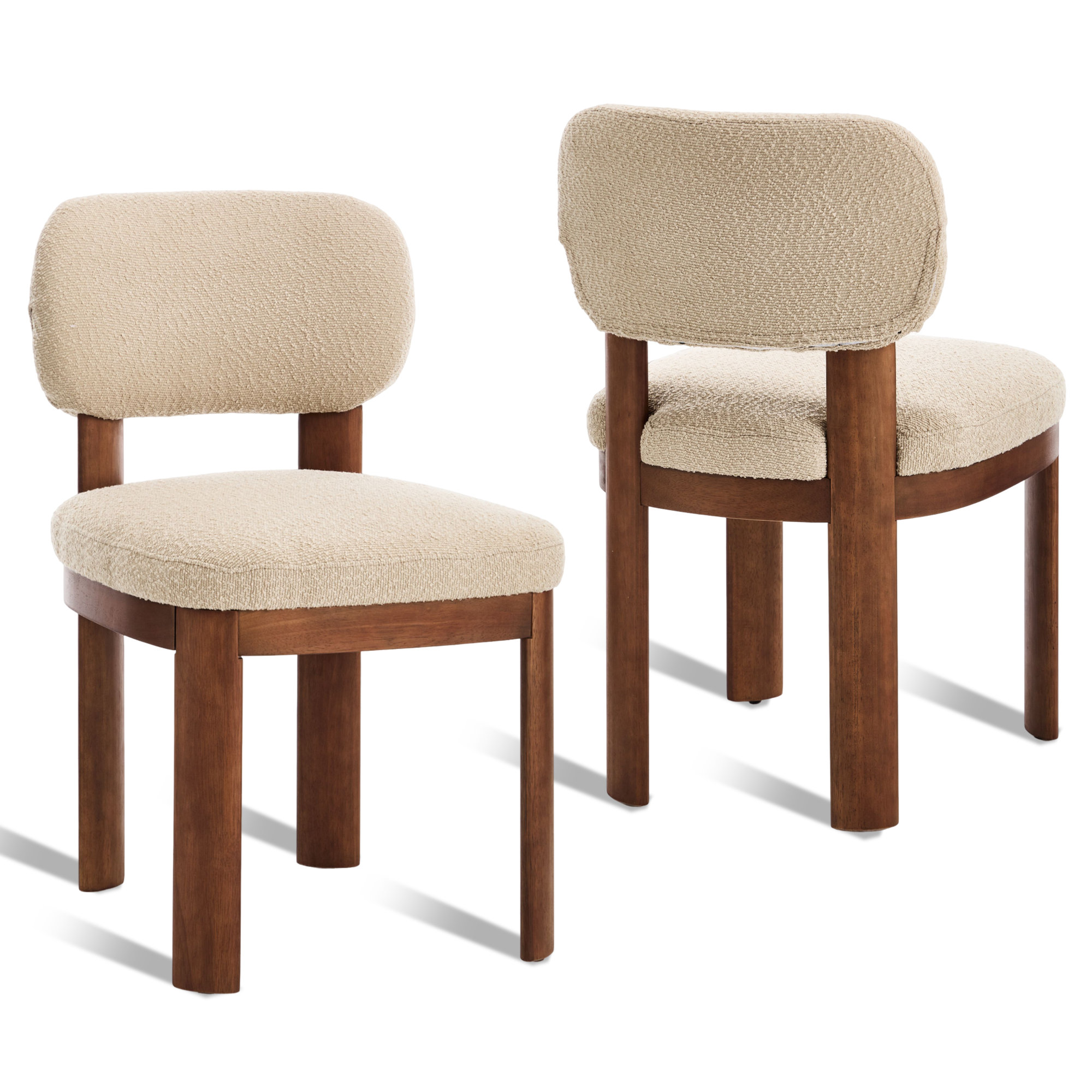 Latitude Run® Set Of 2 Modern Dining Chairs, Round Armless Kitchen ...