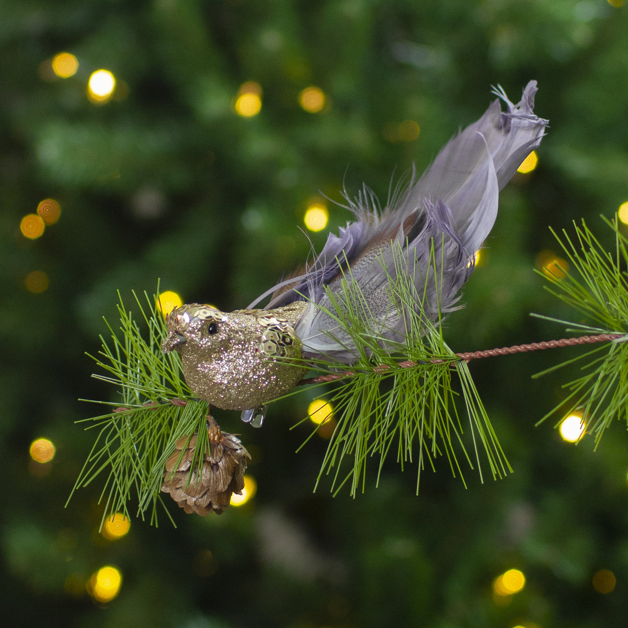 Northlight Seasonal 6.75" Gold Glittered and Sequined Clip-On Bird ...