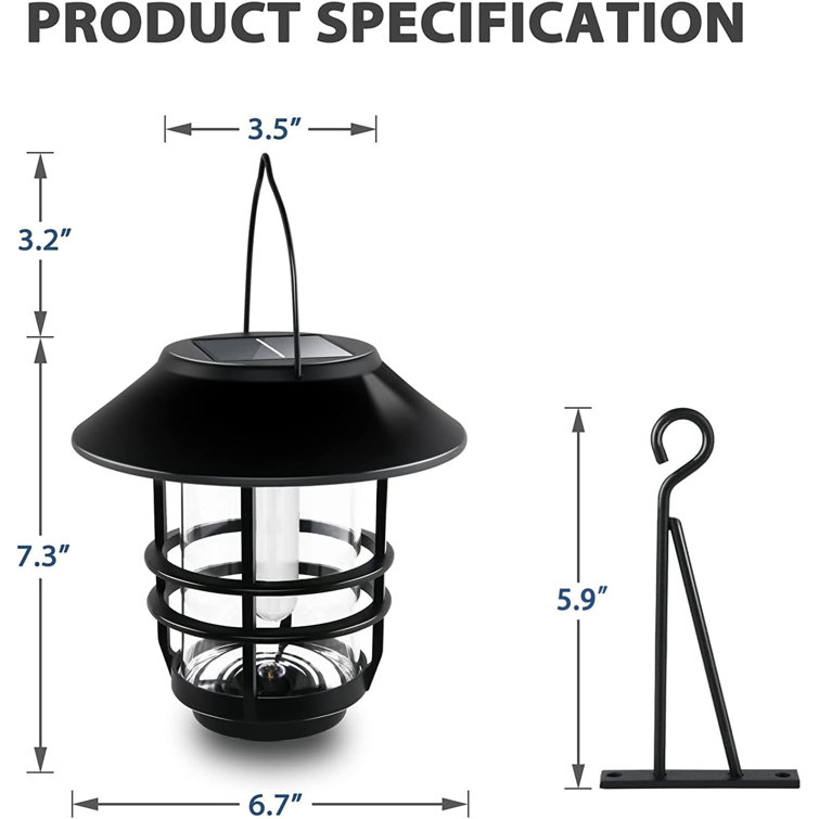 Fish hunter 10.5'' Solar Powered Integrated LED Outdoor Lantern ...
