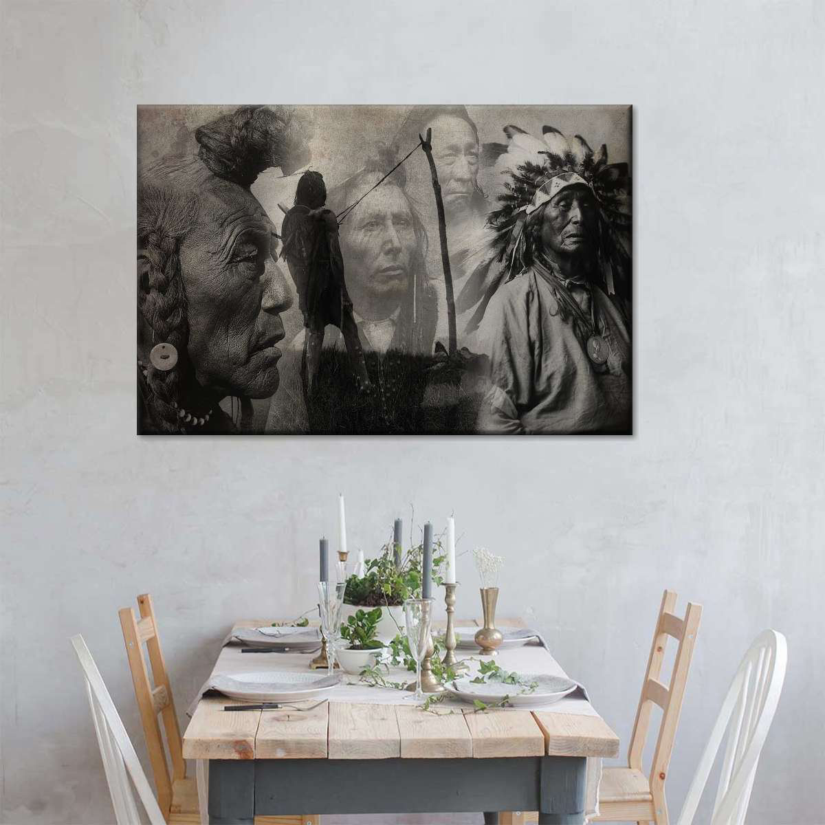 Union Rustic Native American Native Indian Canvas Print On Canvas Print ...