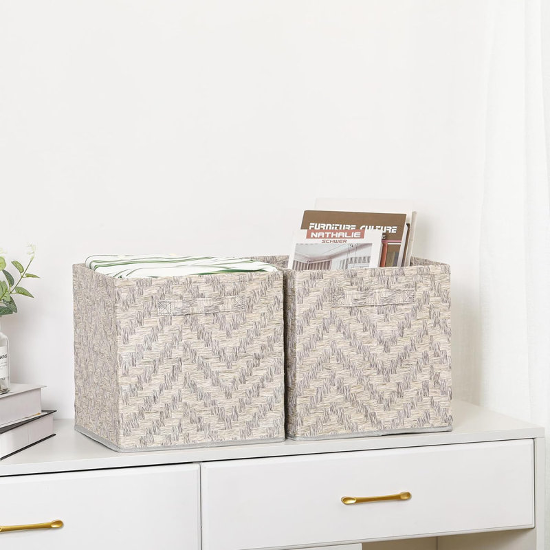 Latitude Run® Handwoven Storage Cubes For Shelves | Wayfair
