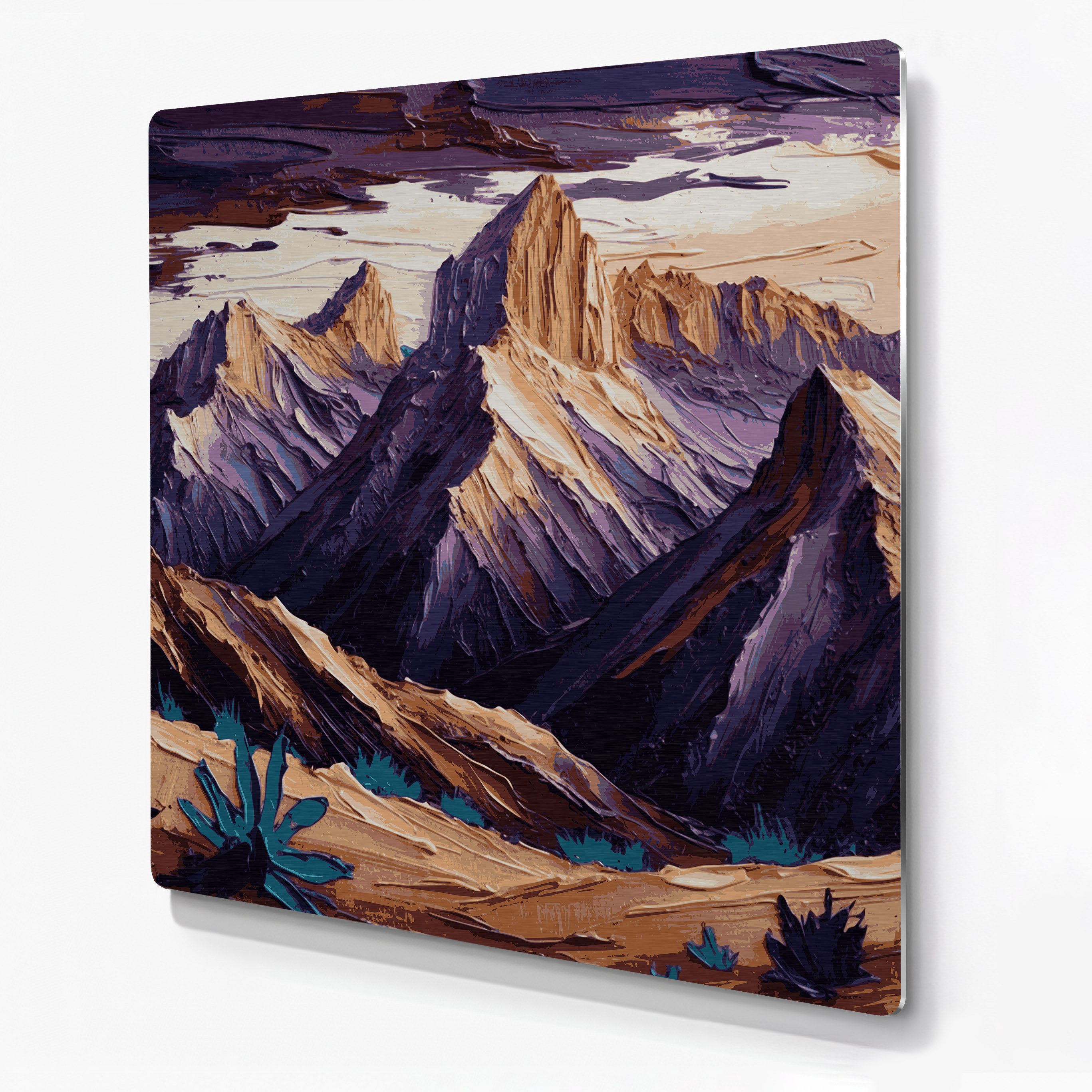Latitude Run® Southwestern Patterns Sierra Peaks 228 Purple Metal Wall ...