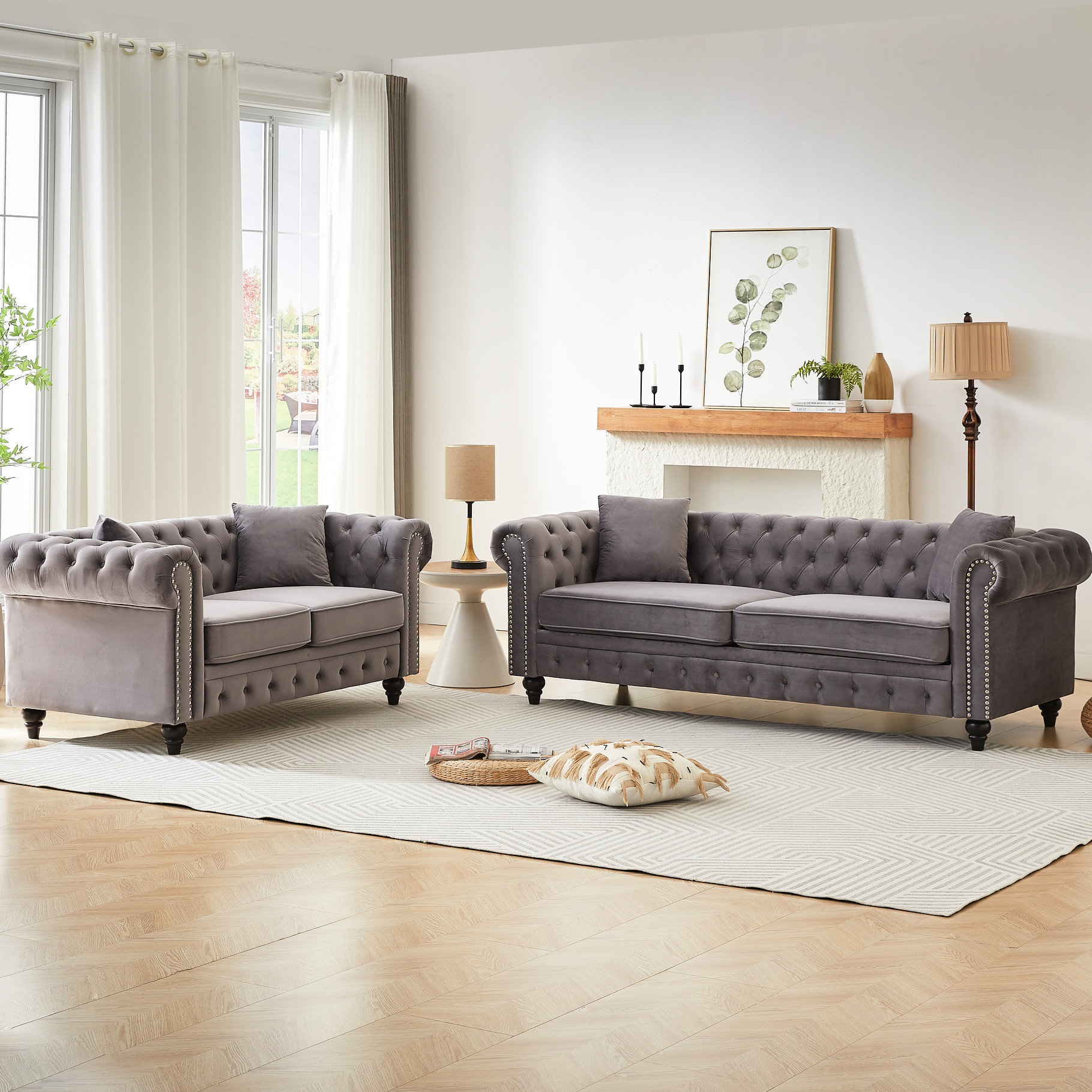 Hokku Designs Comfortable 5 - Seat Apartment Living Room With Spring ...