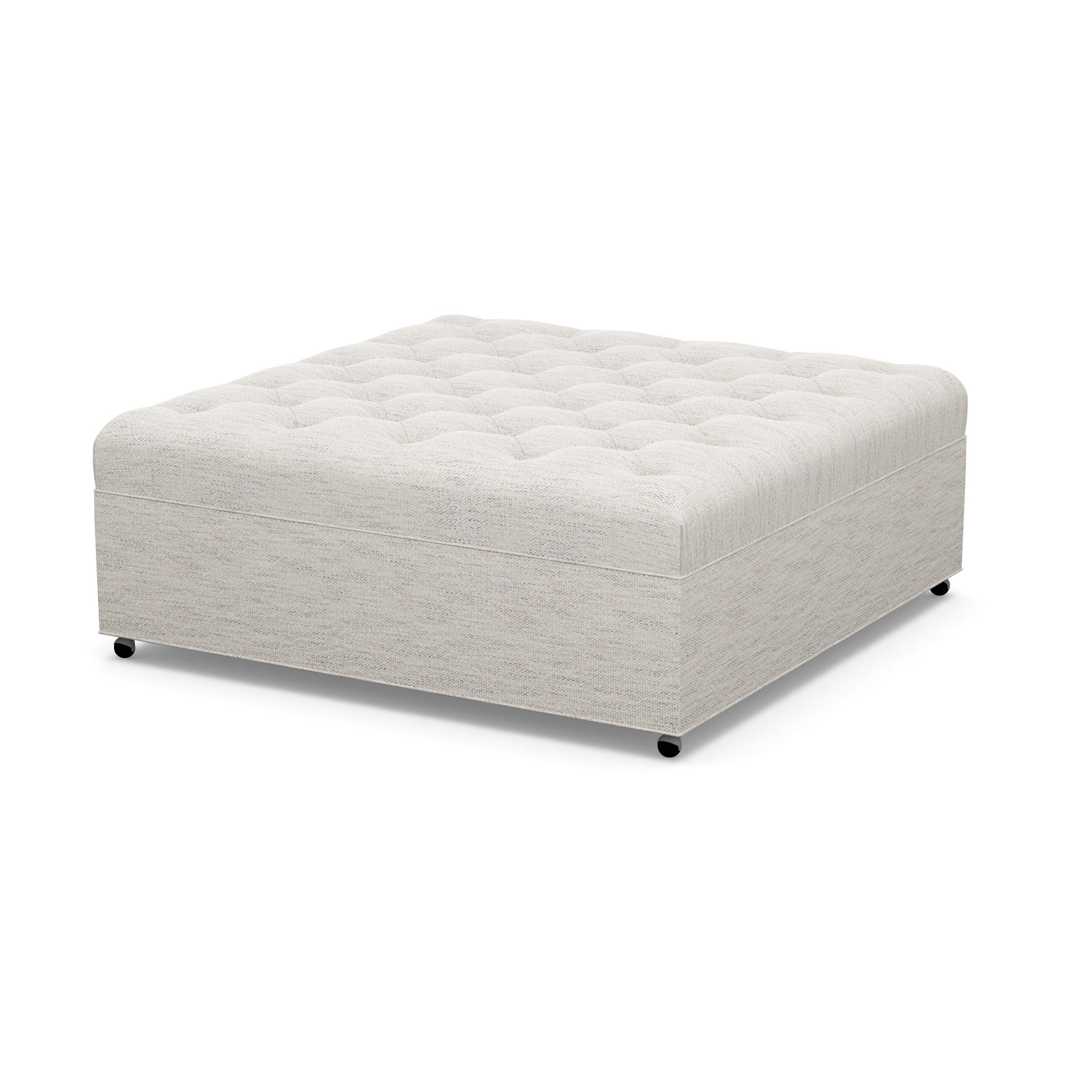Paul Robert 54" Wide Tufted Square Cocktail Ottoman with Casters