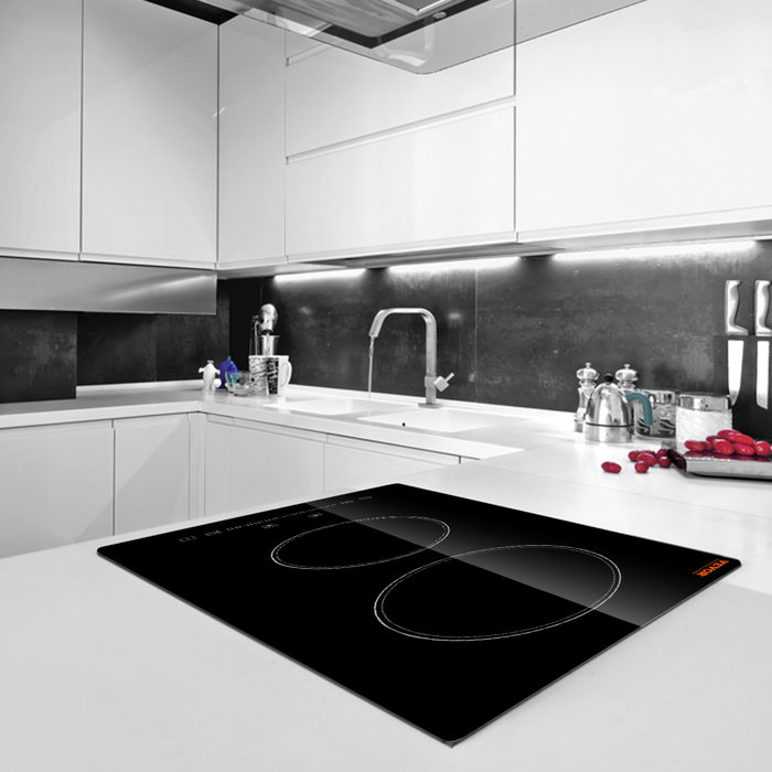 VEVOR 20" Black Electric 2 Burner Cooktop with Dual Size Power Burner ...