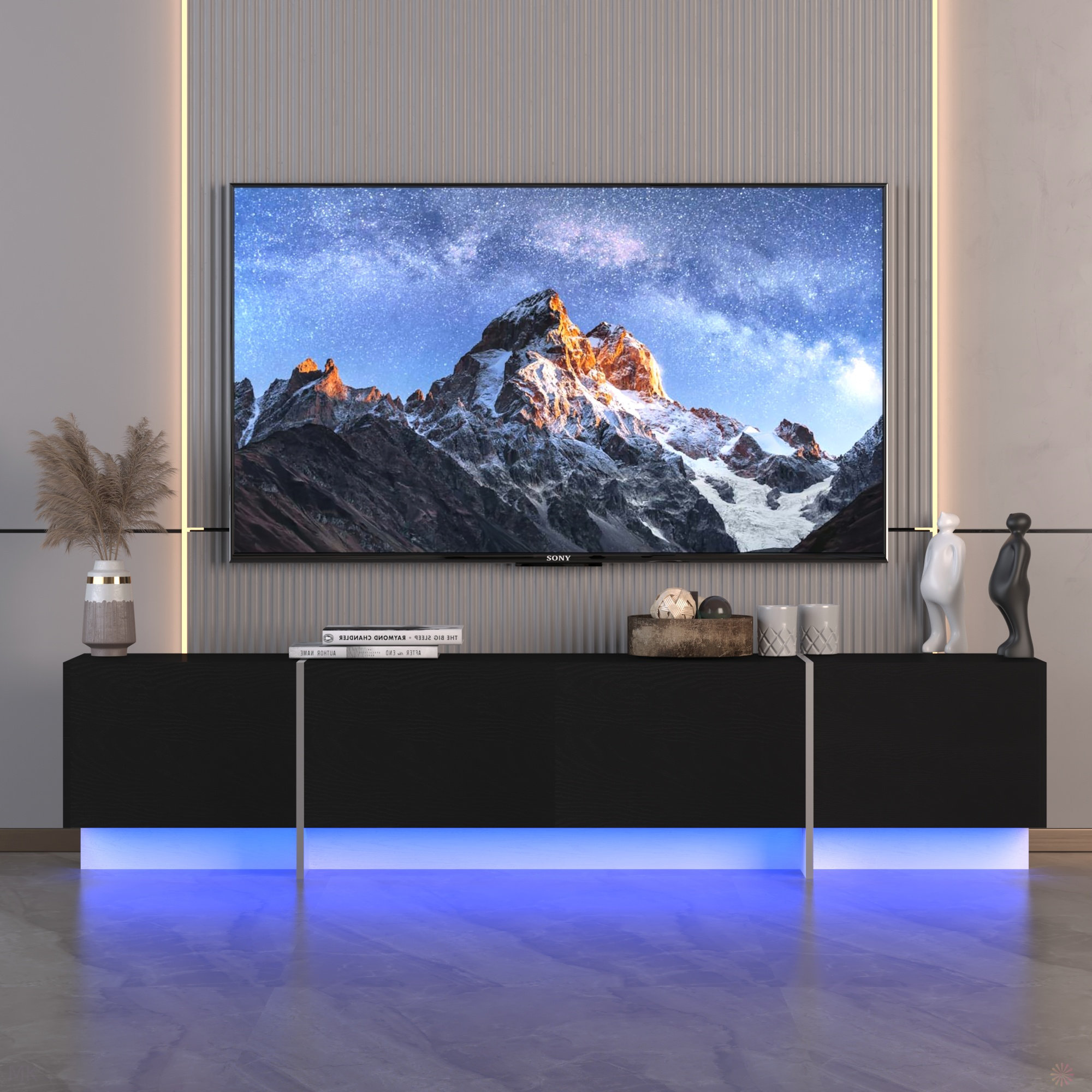Wrought Studio™ TV Console With Storage Cabinets, Remote Control, APP ...