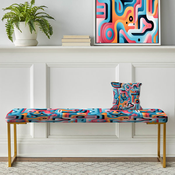 Design Art Pink Nomadic Geometric Illusions - Geometric Upholstered ...