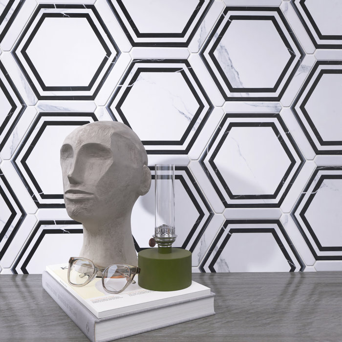 Supreme Tile Avant Ontario Hexagon 9" x 10" Matte Porcelain Wall ...