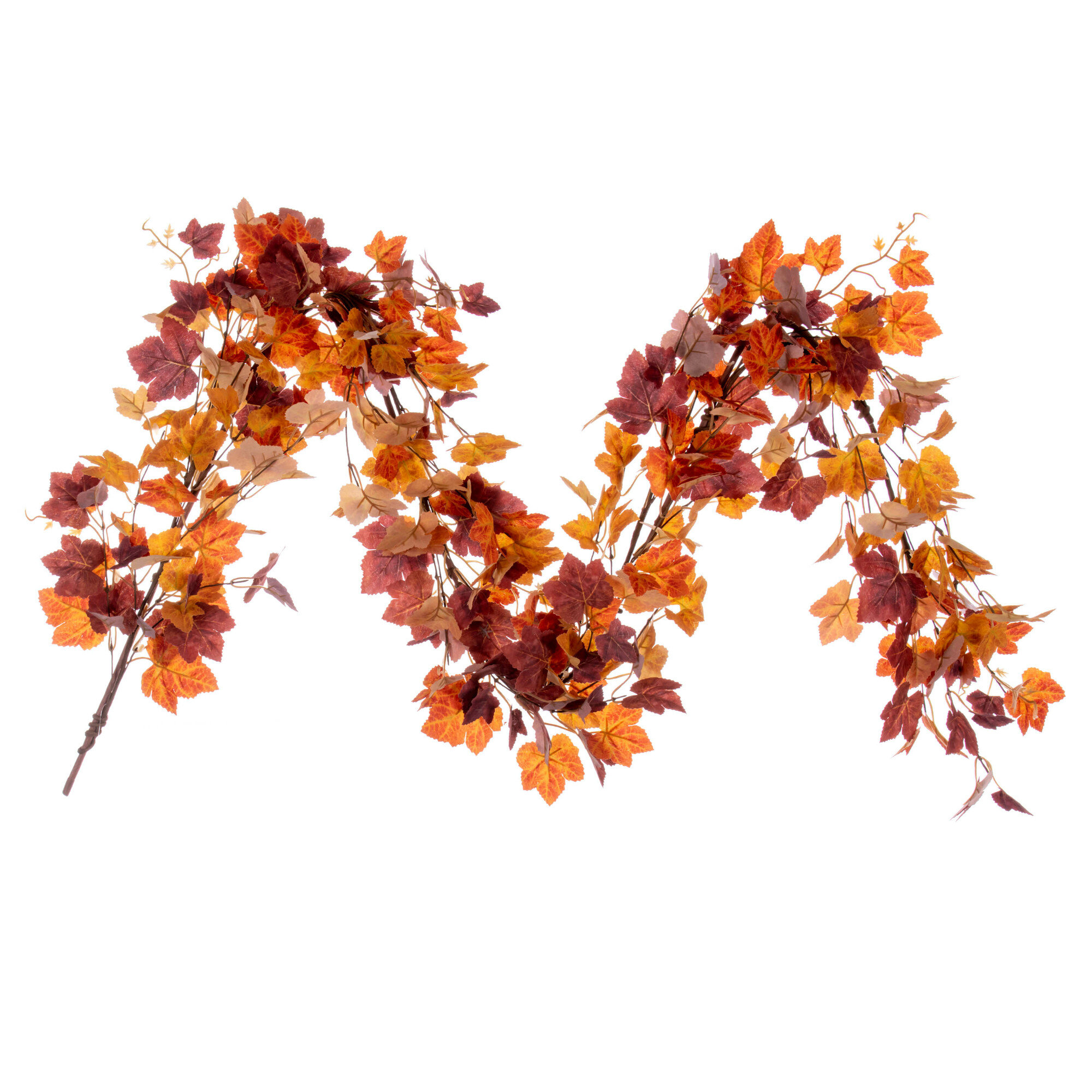 Primrue 60" Artificial Orange Fall Maple Leaf Garland & Reviews | Wayfair