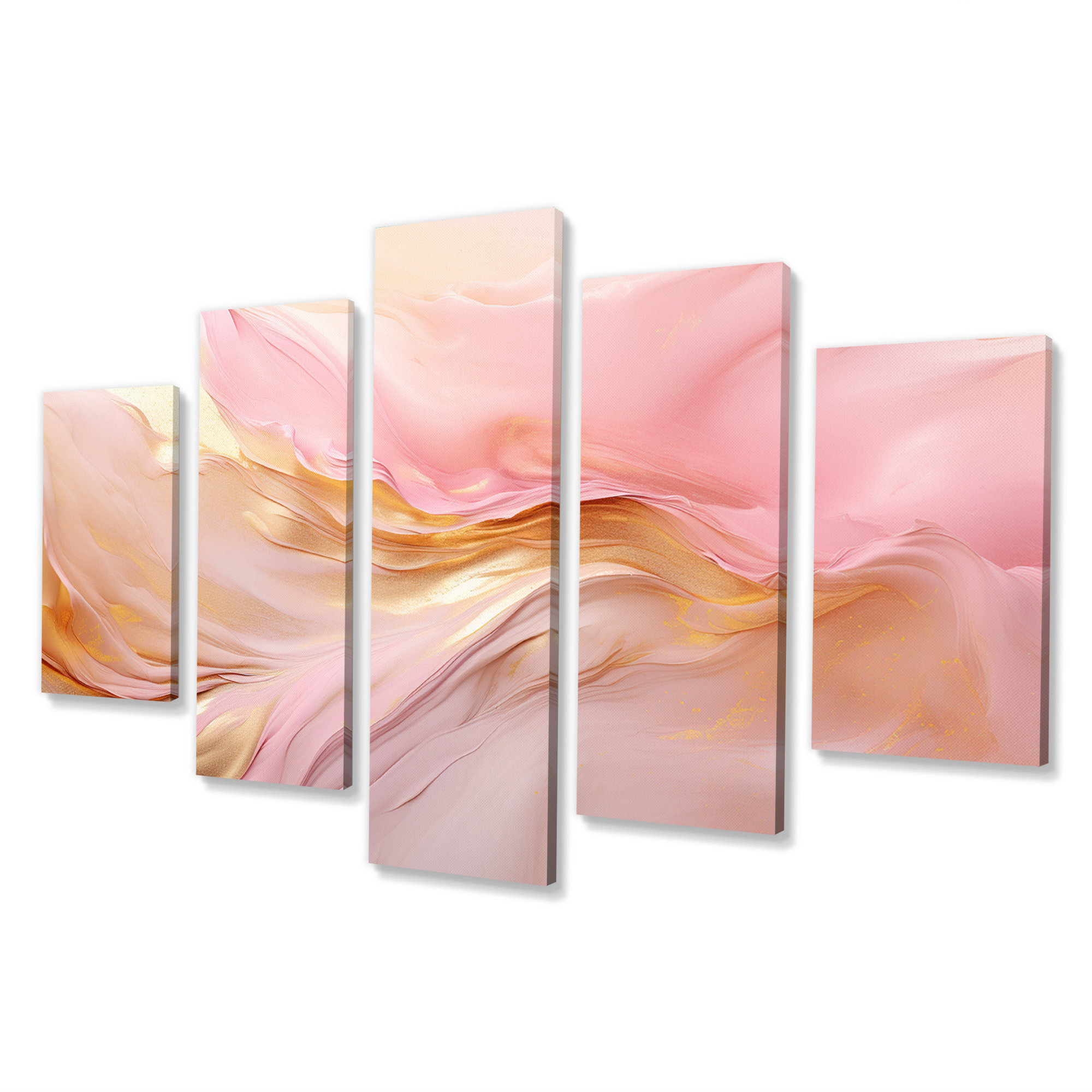 Ivy Bronx Tender Liquid Vintage Pink Gold Waves III - Abstract Shapes ...