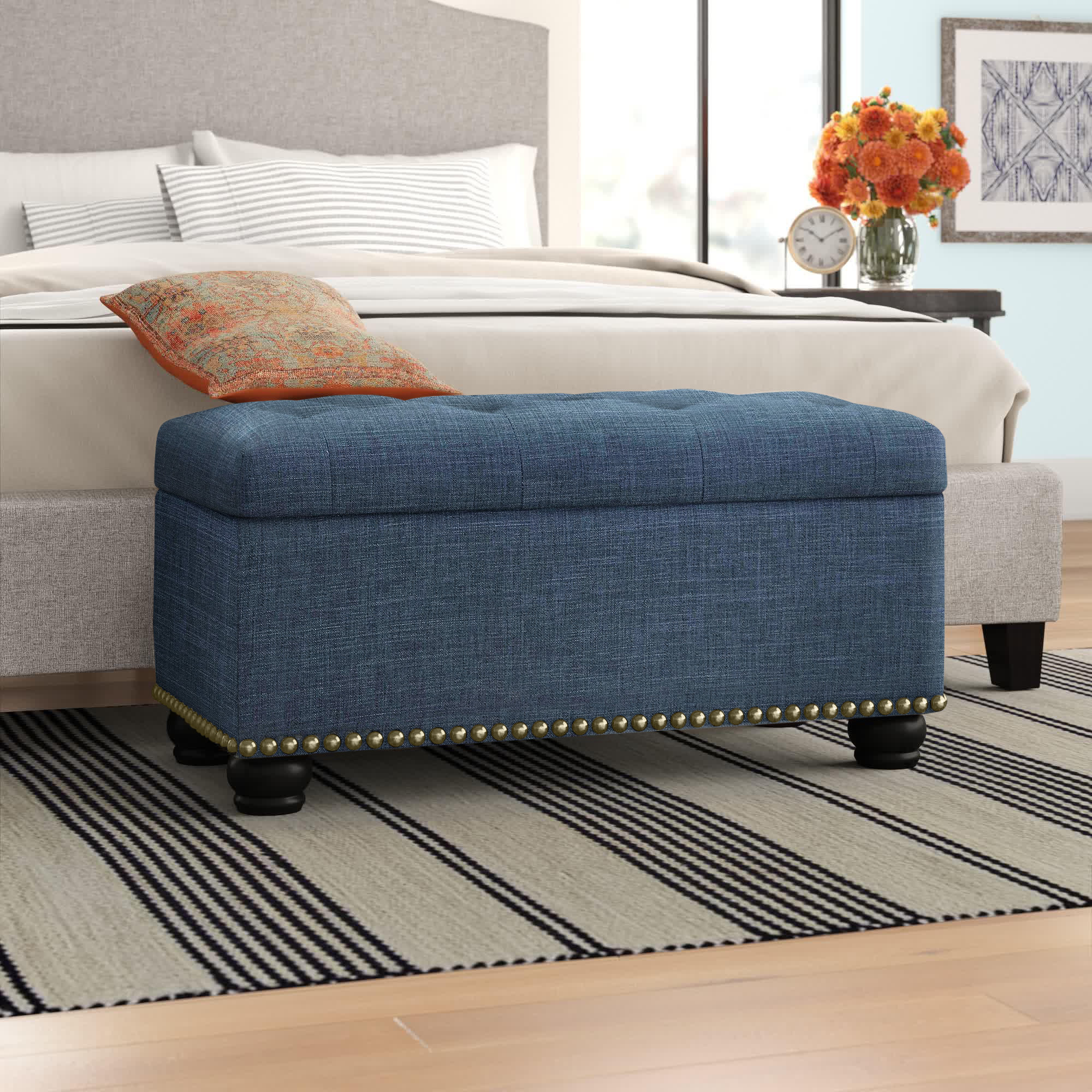 Lark Manor Alease 35.5" Tufted Rectangle Storage Ottoman & Reviews ...