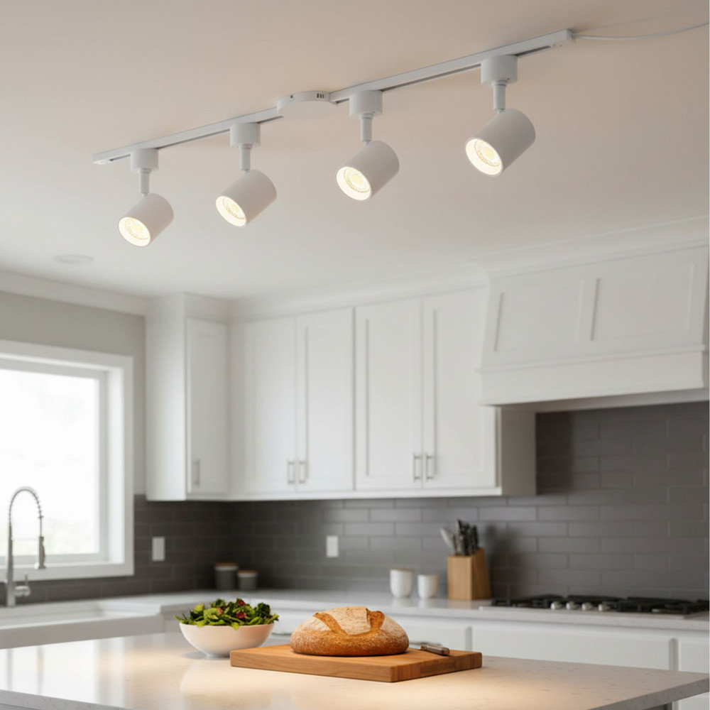 LIGRIL Plug in Track Lighting with Remote, 8-Light LED Track Light Kit ...