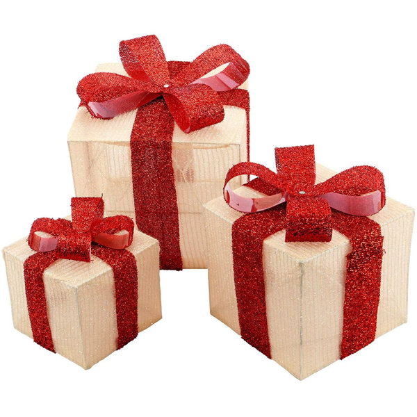 The Seasonal Aisle 3 LED Light up Decorative Christmas Parcel Set ...
