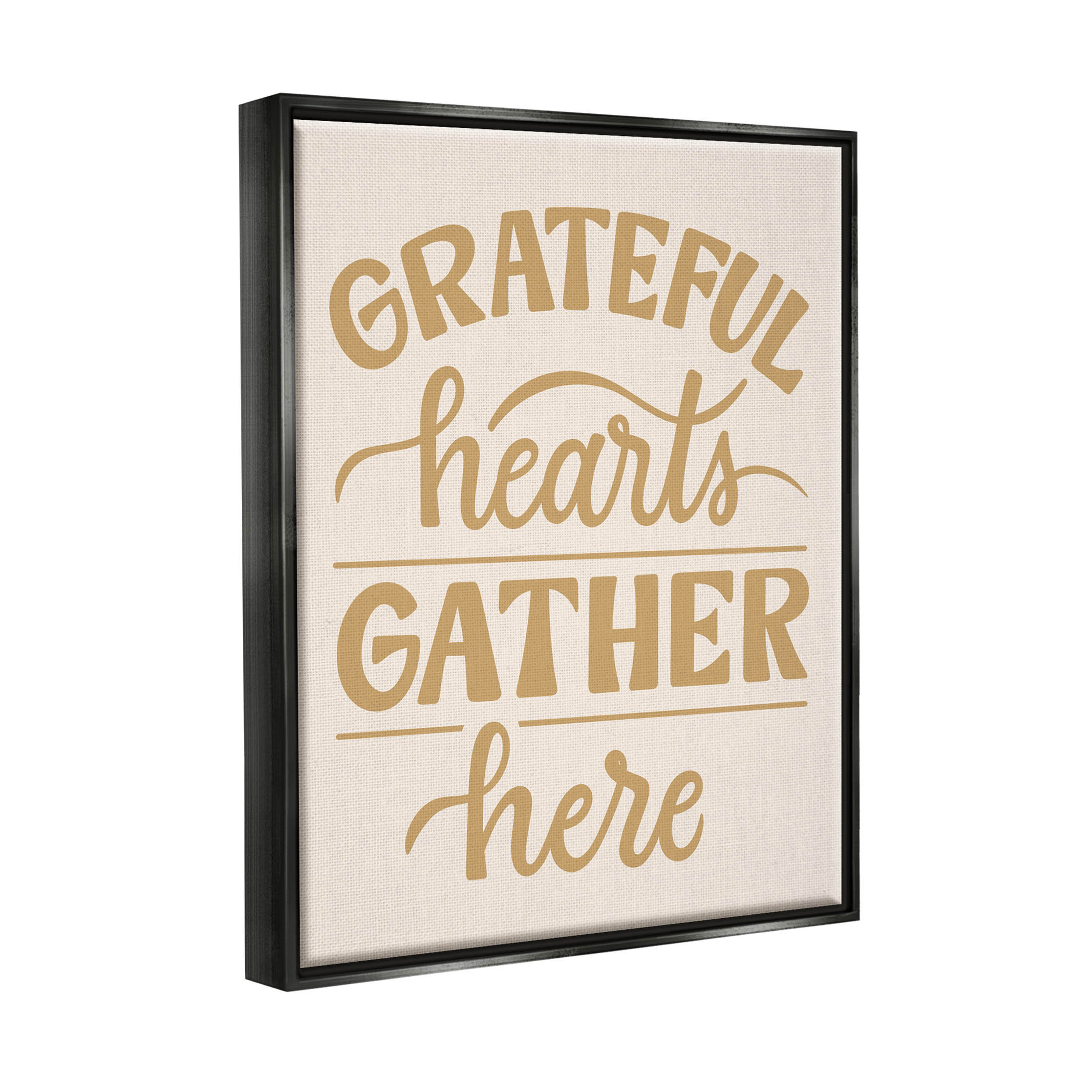 Trinx Grateful Hearts Gather Here Phrase by - Floater Frame Textual Art ...