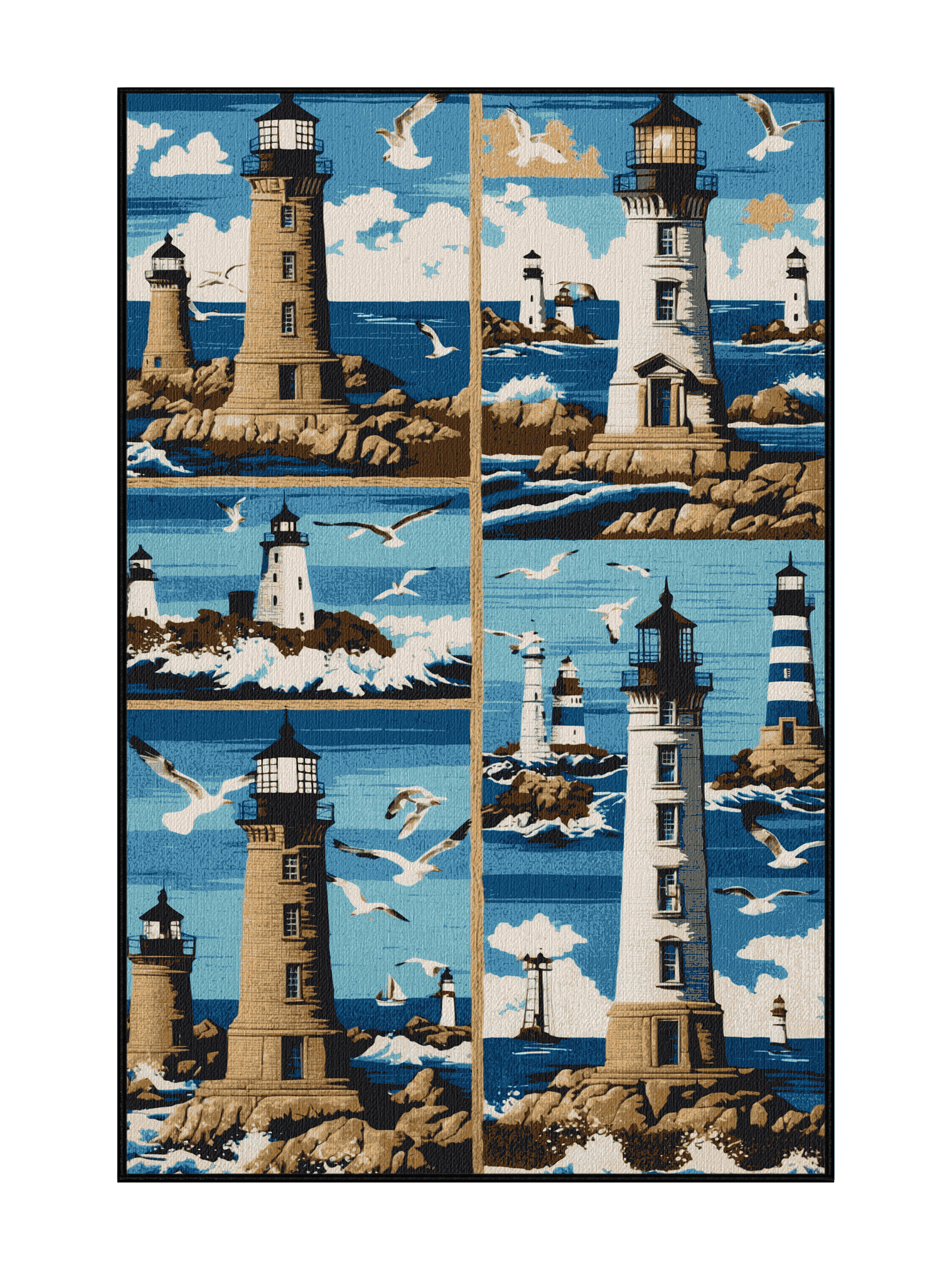 Longshore Tides Washable Lighthouse Collection Coastal Area Rug | Wayfair