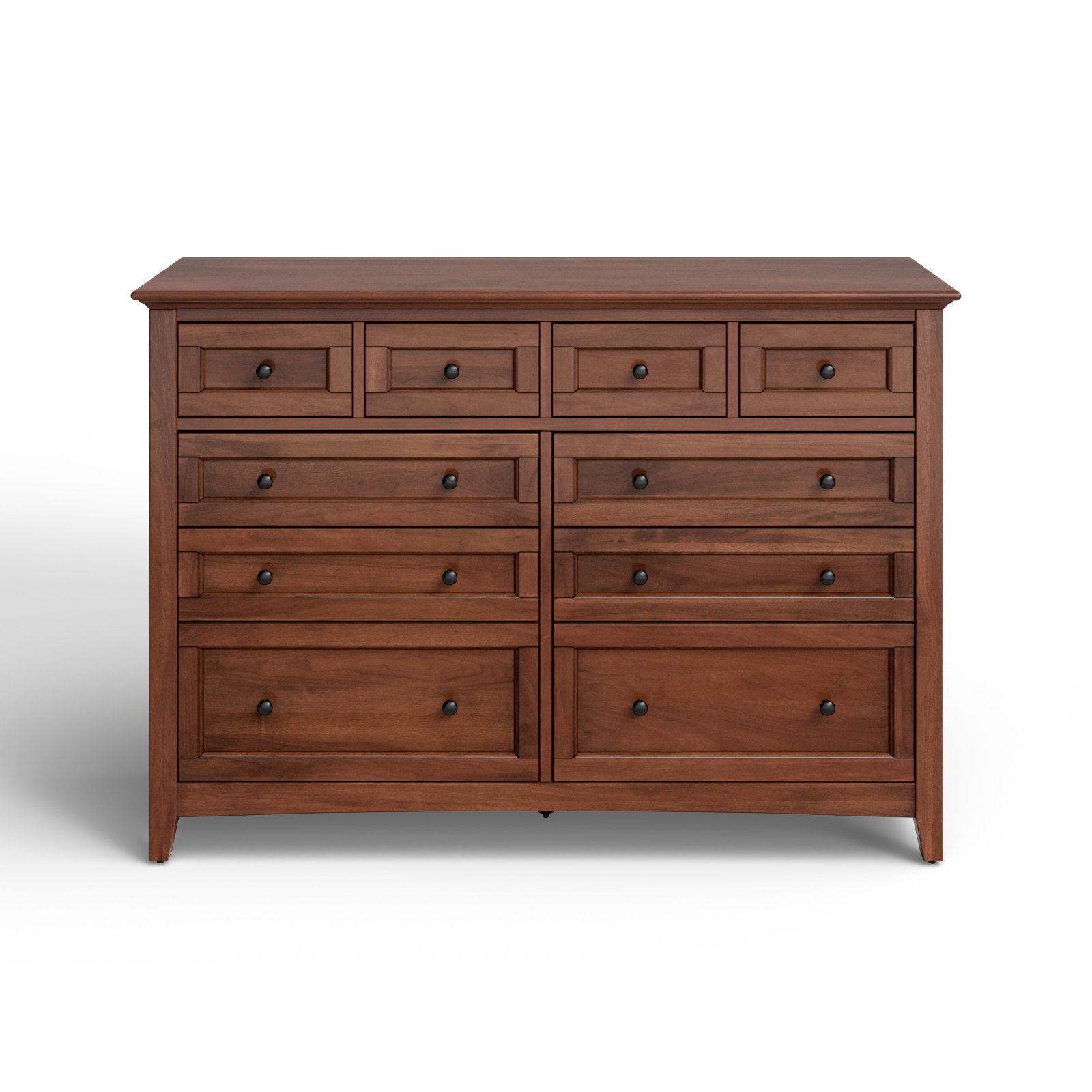 Birch Lane™ Melusina 10-drawer 60-inch Solid Wood Double Dresser ...
