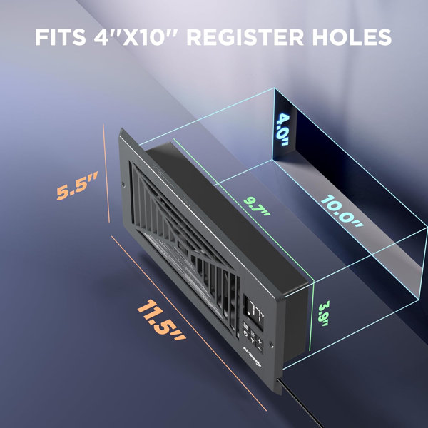 Turbro Register Booster Fan, Enhances Hvac Airflow, 4-way Vent Grille ...