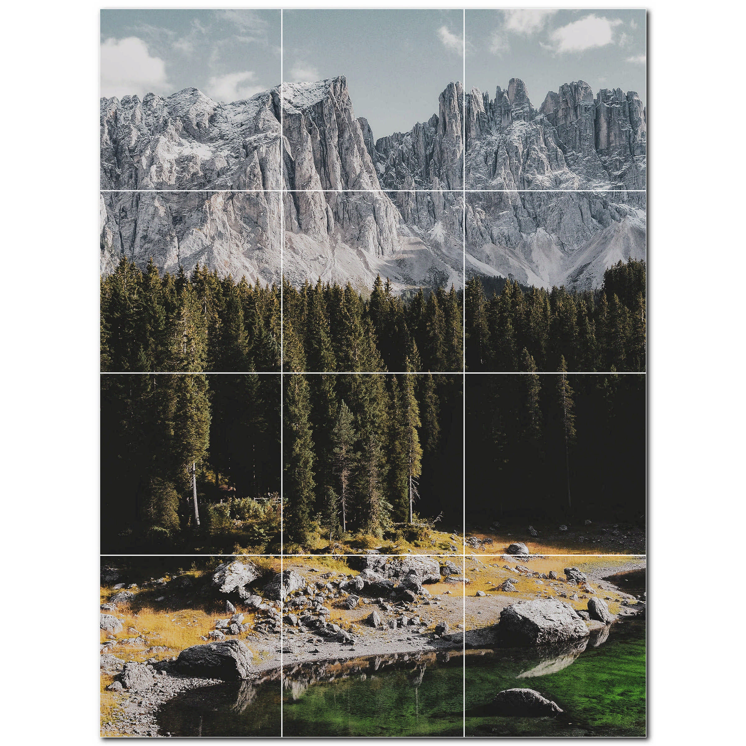 Picture-Tiles.com 48" x 36" Ceramic Mountains Photo Decorative Mural ...