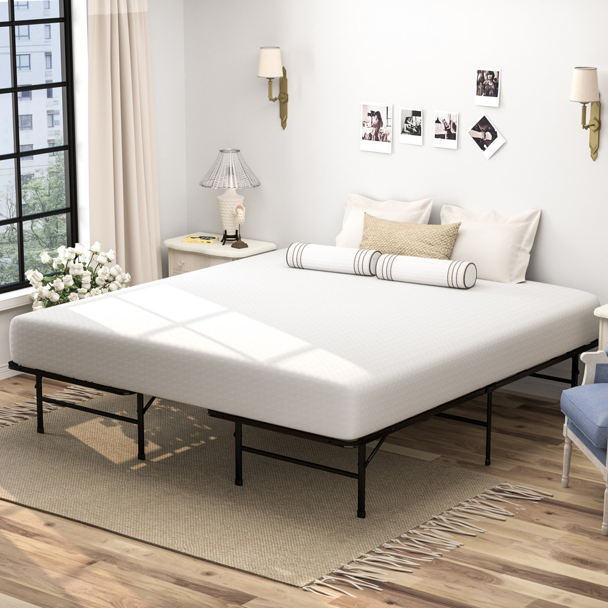 Ebern Designs Roselynne 14'' Adjustable Bed Frame Folding Bed Frame ...