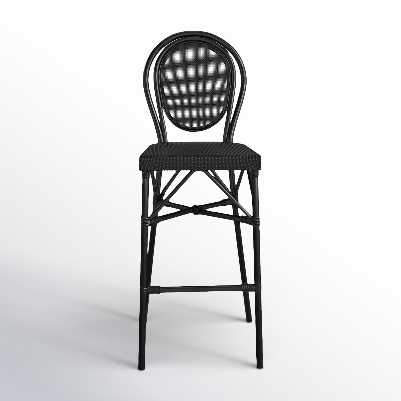 Joss & Main Abode Bar Stool In Black Textylene Mesh With Black Frame ...