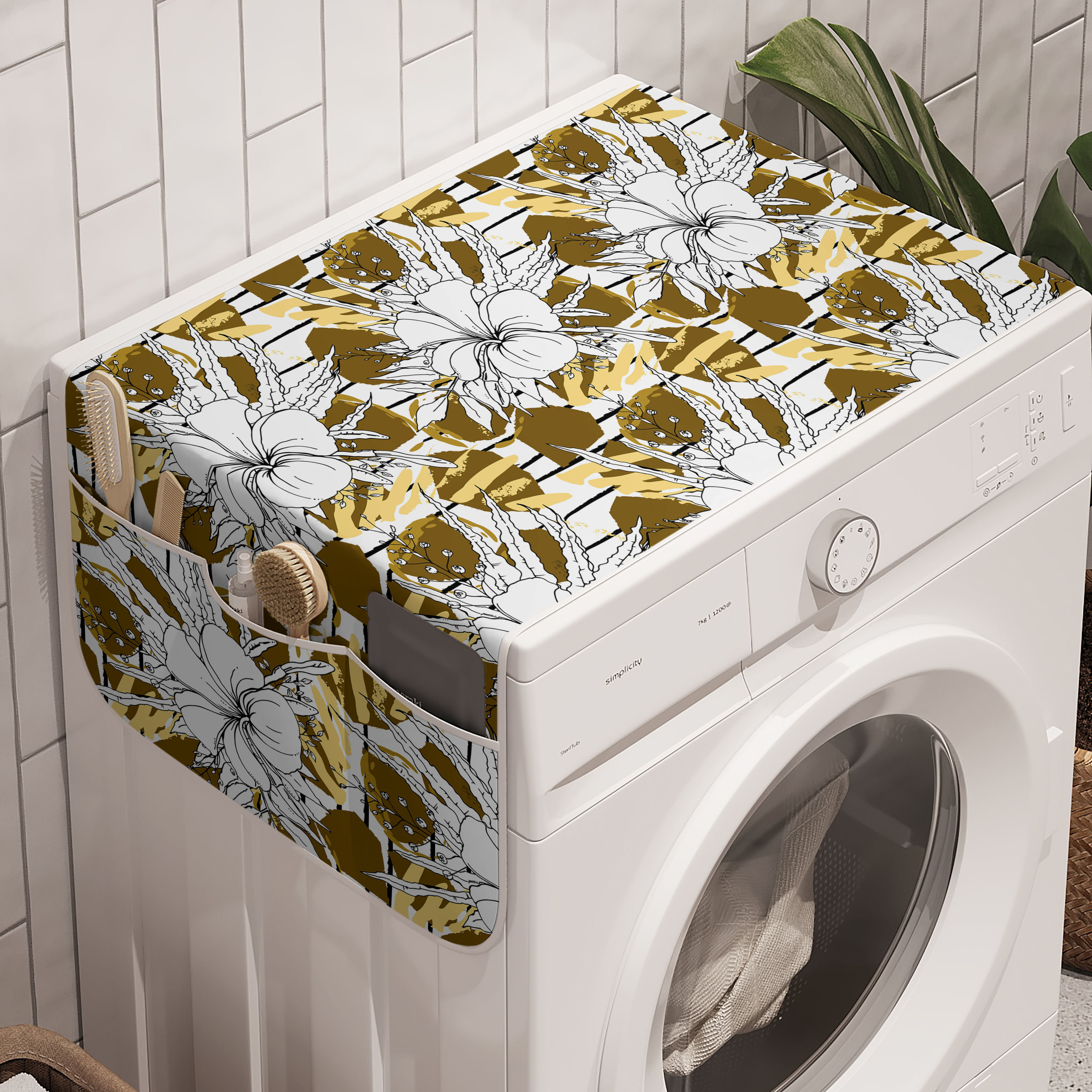 Ambesonne Floral Washing Machine Organizer Pack of 2 47" x 18.5" | Wayfair